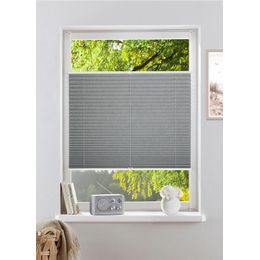 Plissee OTTO HOME, B:70cm H:130cm, grau, Obermaterial: 100% Polyester, Kinderzimmer, Plissees, "Willa", NEUHEIT in Leinenoptik, Klemmfix, f&uuml;r Fenster