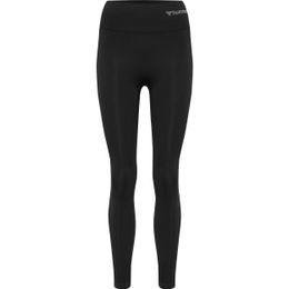 Hummel Damen Trainingstights "HMLTIF SEAMLESS HIGH WAIST TIGHTS", schwarz, Gr. XL, Obermaterial: 85% Polyamid, 15% Elasthan, Hosen, nahtloses Design,