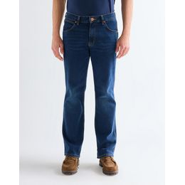 Wrangler Herren Bootcut-Jeans "Foundation"classic_blau, Gr. 33, Denim/Jeans, Obermaterial: 99% Baumwolle, 1% Elasthan, Jeans, Bootcut fit