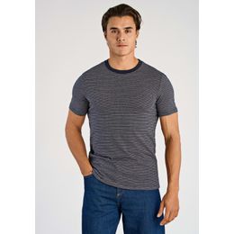 Rundhalsshirt LINDBERGH, Jungen, Gr. L, grau (navy), Jersey, Obermaterial: 100% Baumwolle, gestreift, unifarben, normal h&uuml;ftbedeckend, Rundhals, Shirts Rundhalsshirt, mit feiner Struktur