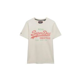 Superdry Herren Rundhalsshirt "VL CLASSIC TEE"soft wei&szlig;, Gr. XL, bedruckt, Single Jersey, Obermaterial: 100% Baumwolle, Shirts, mit klassischem