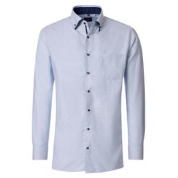 Venti Herren Businesshemd "Venti Businesshemd Langarm gestreift", blau, Gr. 47, gestreift, 100% Baumwolle, Hemden