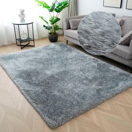 Hochflor-Teppich OTTO HOME, B:40cm H:53mm L:60cm, grau, Kunstfaser, Teppiche, "Micro Shaggy, aus weicher Mikrofaser", weich, flauschig, Uni-Farben,