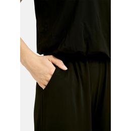 Milano Italy Damen Jumpsuit, schwarz, Gr. 42, Material: 96% Viskose, 4% Elasthan, Overalls, mit Taillengummizug