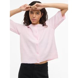 Vila Damen Strickjacke "VILIGA 2/4 O-NECK KNIT CARDIGAN - NOOS"cherry blossom detail:melange, Gr. S, meliert, Obermaterial: 97% Polyester, 3%