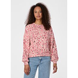 Ragwear Damen Sweatshirt "WUSS PRINT", rosa, Gr. M, bedruckt, Sweatware, Obermaterial: 70% Baumwolle, 30% Polyester, Sweatshirts, Elastische