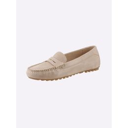 Caprice Damen Slipper, Gr. 40, beige, Veloursleder, Schuhe