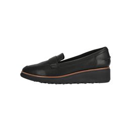 Clarks Damen Slipper "Sharon Gracie", Gr. 38, schwarz, Leder, Schuhe, mit extra Sto&szlig;d&auml;mpfung f&uuml;r ultimativen Komfort