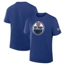 Fanatics Damen T-Shirt "Fanatics T-Shirt Edmonton Oilers Hat Trick Tee"blau, Gr. L, 100% Baumwolle, Shirts