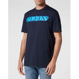 Philipp Plein Herren T-Shirt "Rundhals-T-Shirt", blau, Gr. M, Obermaterial: 100% Baumwolle, Shirts