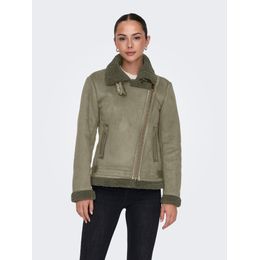 Lederimitatjacke Only "ONLNEWDIANA AVIATOR JACKET CC OTW", Damen, Gr. XS, mermaid detail:kalamata fur, Web, Obermaterial: 100% Polyester, unifarben, regular fit, Jacken
