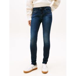 Tommy Jeans Damen Skinny-fit-Jeans "LW SKN CH12", blau, Gr. 27, unifarben, Denim/Jeans, Obermaterial: 98% Baumwolle, 2% Elasthan, Jeans, mit