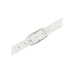 Tamaris Damen Lederg&uuml;rtel ""Charlie Silver"", wei&szlig;, Basic, Gr. 90, unifarben, Rindsleder, G&uuml;rtel, mit l&auml;nglicher Doppelschlie&szlig;e, aus Rindsleder,
