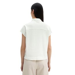 Marc O'Polo MARC O'POLO Damen Poloshirtgrau wei&szlig;, Gr. XL, Jersey, Obermaterial: 100% Baumwolle, Shirts, oversized, aus leichtem Jersey