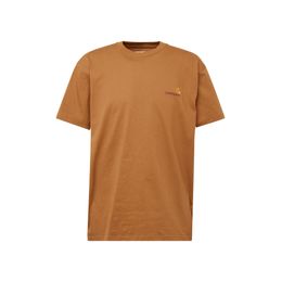 Carhartt Work In Progress Carhartt Wip T-Shirt 'American Script' Herren Gr&ouml;&szlig;e XXL cognac / senf / weinrot