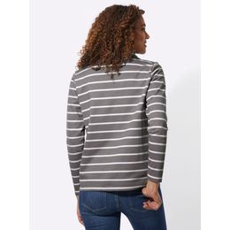 Casual Looks Damen Sweatshirt, grau, Gr. 48, gemustert, mehrfarbig, 100% Baumwolle, Sweatshirts