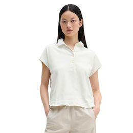 Marc O'Polo MARC O'POLO Damen Poloshirtgrau wei&szlig;, Gr. L, Jersey, Obermaterial: 100% Baumwolle, Shirts, oversized, aus leichtem Jersey