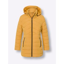 WITT Damen Steppjacke mit abnehmbarer Kapuze, ocker, Gr&ouml;&szlig;e 40