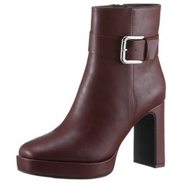 ANISTON SHOES Damen Stiefelette, Gr. 41, rot, Lederimitat, Schuhe, Abendstiefelette mit Plateau - NEUE KOLLEKTION