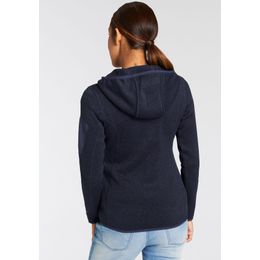 CMP Damen Strickfleecejacke "KNITTED MELANGE HOODY WOMAN HOODY JACKET", blau, Gr. 40, Strick, Obermaterial: 100% Polyester, Jacken, mit