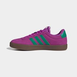 Damen Sneaker "VL COURT 3.0", adidas Sportswear, Gr. 37lila burst, court gr&uuml;n, gold metallic, Leder, Synthetik, Schuhe, inspiriert vom Design des