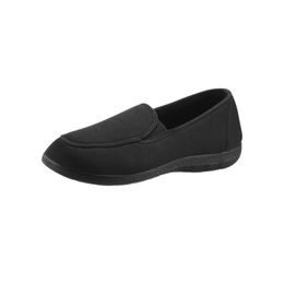 Damen Hausschuh, Gr. 40, schwarz, Textil, Schuhe