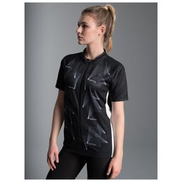 TRIGEMA Damen Radtrikot "TRIGEMA Fahrradjacke mit abstraktem Design", schwarz, Gr. M, Trikot, 100% Polyester (recycelt), Trikots