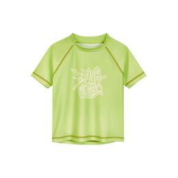 Playshoes Badeshirt Jungen Gr&ouml;&szlig;e 110/116 gr&uuml;n / offwhite