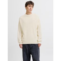 Jack & Jones JACK & JONES Herren Strickpullover "JJEURBAN JACK KNIT CREW NECK SN", beige, Gr. L, unifarben, Strick, Obermaterial: 70% Polyacryl, 30% Baumwolle,