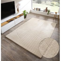 Wollteppich OTTO HOME, B:120cm H:14mm L:180cm, beige, Wolle, Wohnzimmer, Teppiche, "Gabbo Design, Handgefertigt, Teppich, reine Wolle",
