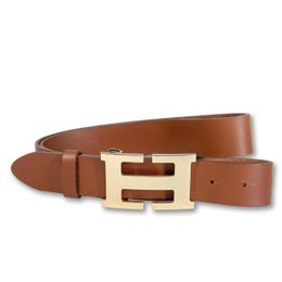 Silbergift Damen Koppelg&uuml;rtel "Koppelg&uuml;rtel mit stylisch goldfarbener Designschlie&szlig;e"cognac, Gr. 85, Rindsleder, G&uuml;rtel