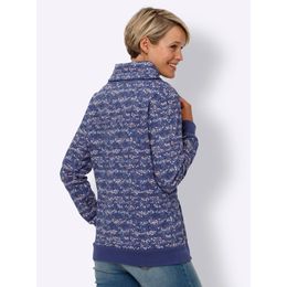 Classic Basics Damen Sweatshirt, blau, Gr. 50, gemustert, mehrfarbig, meliert, 100% Baumwolle, Sweatshirts