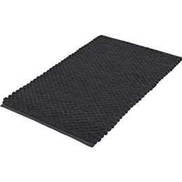 Badematte Kleine Wolke, H:10mm, grau, Baumwolle, Polyester, Badematten, "Willow, Badvorleger, Badezimmer Teppich", Badteppich, gewebt, Uni Farben,