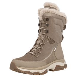 RIEKER SPORT Damen Winterboots, Gr. 38camelfarben, Lederimitat, Textil, Veloursleder, Schuhe, Schn&uuml;rboots, Schn&uuml;rstiefelette mit wasserabweisender