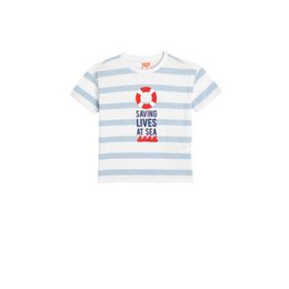 KOTON T-Shirt Jungen Gr&ouml;&szlig;e 104/110 ecru / hellblau / dunkelblau / rot