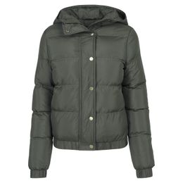 Urban Classics Damen Winterjacke "Urban Classics Damen Ladies Hooded Puffer Jacket", gr&uuml;n, Gr. S, unifarben, 100% Polyester, Jacken
