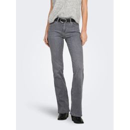 Only Damen Bootcut-Jeans "ONLBLUSH MID WAIST FLARED DNM REA1099"grau denim, Gr. M, unifarben, Denim/Jeans, Obermaterial: 92% Baumwolle, 6%