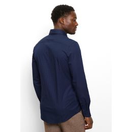 OLYMP Herren Langarmhemd "Level Five", blau, Gr. 44, Web, Obermaterial: 64% Baumwolle, 27% Polyester, 9% Elasthan, Hemden, Businesshemd, body fit,