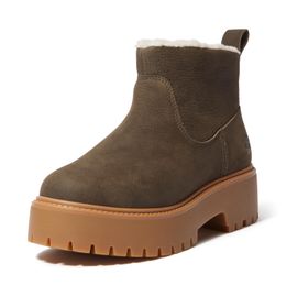 Timberland Damen Chelseaboots "STONE STREETMID WARM LINED BOOT", Gr. 38,5schwarz braun full grain, Leder, Schuhe, Winterstiefel, Winterschuhe,