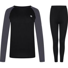 Dare2b Exchange IV Damen Thermo-Baselayer Set 2 teilig schwarz 36 - Damenshirts, -blusen & -pullover von Dare 2b