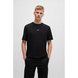 BOSS Orange Herren T-Shirt "TChup Relaxed Fit", schwarz, Gr. L, unifarben, Single Jersey, Obermaterial: 96% Baumwolle, 4% Elasthan, Shirts,