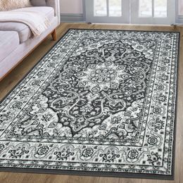 Teppich OTTO HOME, B:200cm H:8mm L:300cm, grau, Kunstfaser, Wohnzimmer, Teppiche, "Miane, Orient-Design, kurzflor", weiche Haptik, Wohnzimmer,