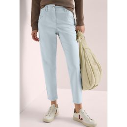 Cecil Damen Culotte, blau, Gr. 34, unifarben, Web, 96% Baumwolle, 4% Elasthan, Hosen, Middle Waist
