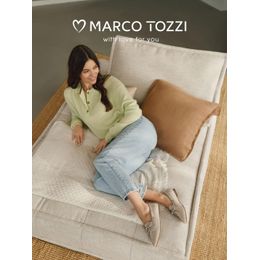 Marco Tozzi Damen Slipper, Gr. 41, beige, Textil, Glitzer, Veloursleder, unifarben, Schuhe, Blockabsatz, Schupfschuh, Bootschuh in veganer
