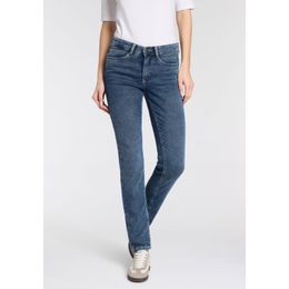 MAC Damen Bootcut-Jeans "ANGELA", blau, Gr. 46, Denim/Jeans, Obermaterial: 77% Baumwolle, 10% Polyester, 10% Viskose, 3% Elasthan, Jeans, mit