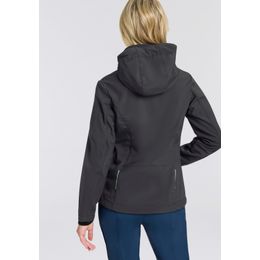 CMP Damen Softshelljacke "WOMAN JACKET DET HOOD"antracite, pi, Gr. 52, Obermaterial: 96% Polyester, 4% Elasthan. Futter: 100% Polyester, Jacken, mit