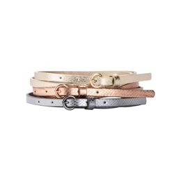 bonprix Damen H&uuml;ftg&uuml;rtel, silber, Gr. 90, Reptilienpr&auml;gung, metallic, Lederimitat, G&uuml;rtel, aus Polyurethan, in Metallic-Optik, femininer Stil