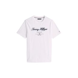 Tommy Hilfiger Herren T-Shirt "SCRIPT LOGO TEE", wei&szlig;, Gr. XXL, Single Jersey, Obermaterial: 100% Baumwolle, Shirts, mit aufgesticktem Logo