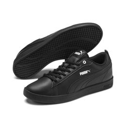 Puma Damen Sneaker "SMASH WNS V2 L", Gr. 36, schwarz-wei&szlig;, Leder, unifarben, Schuhe, aus Leder und Synthetik, atmungsaktives Innenmaterial aus Textil