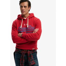 Superdry Herren Kapuzensweatshirt "VL CLASSIC HOOD", rot, Gr. M, bedruckt, angeraute Sweatware, Obermaterial: 100% Baumwolle, Sweatshirts, mit